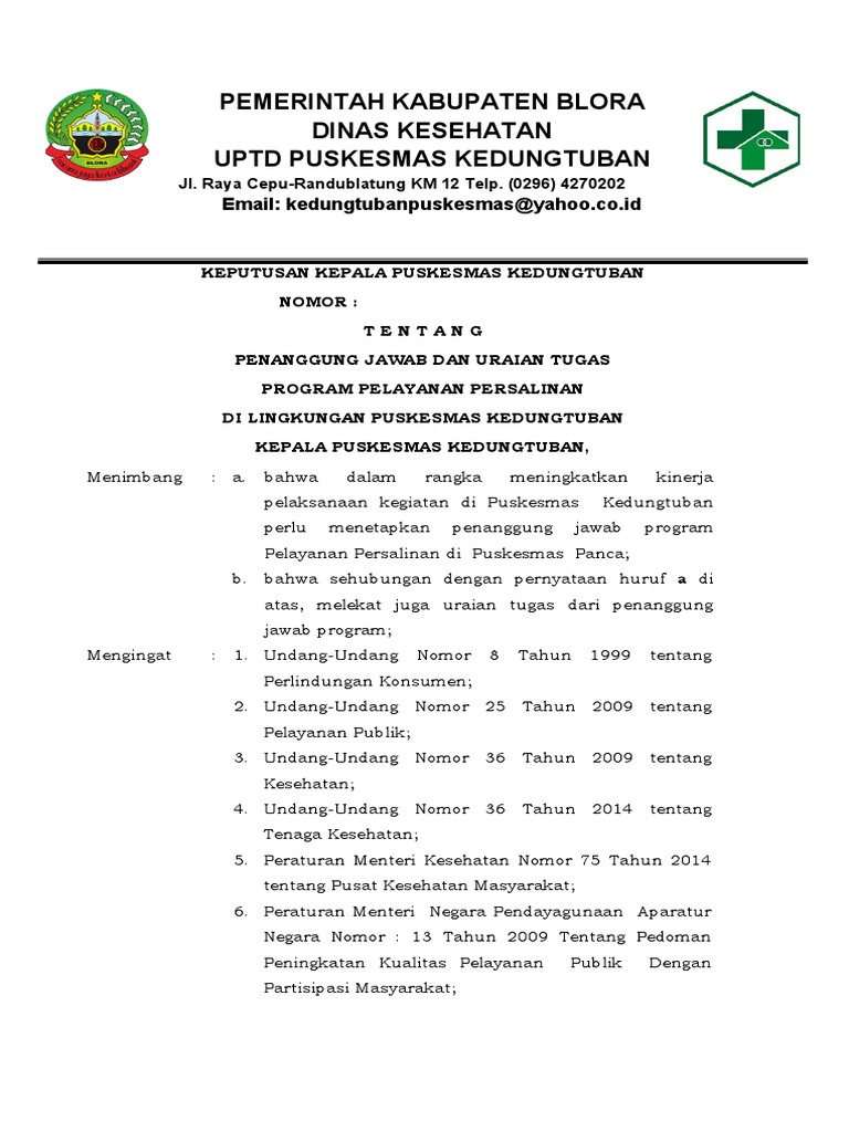 SK Pelayanan Persalinan | PDF