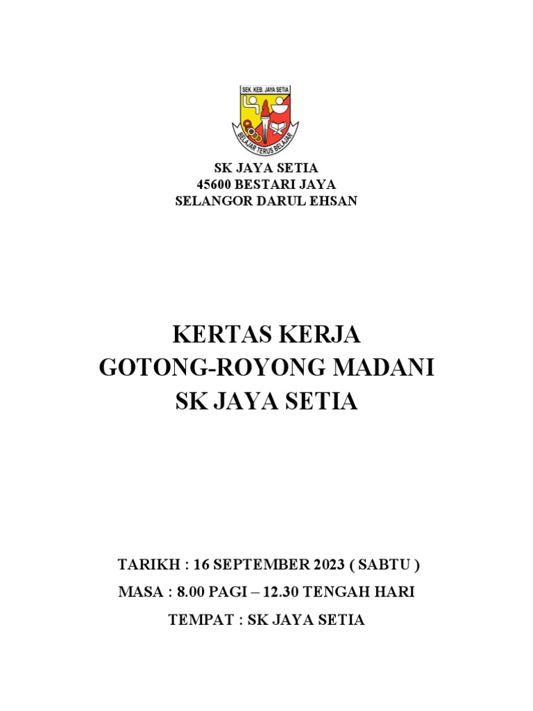 Kertas Kerja Gotong Royong Madani 2023 | PDF