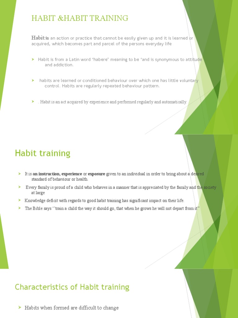 Habit Training | PDF | Habits | Psychological Concepts