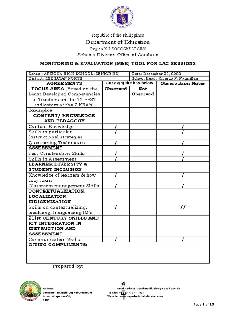 Lac Accomplishment Report | PDF | Educational Technology | Learning