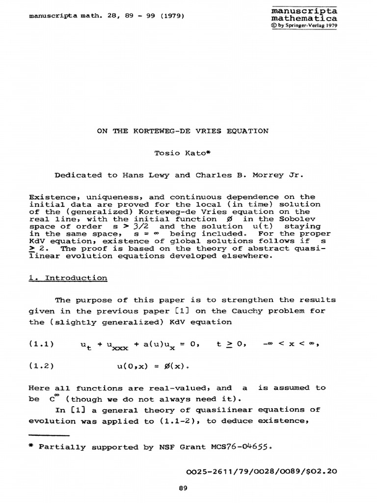 KdV Equation: Existence & Uniqueness | PDF