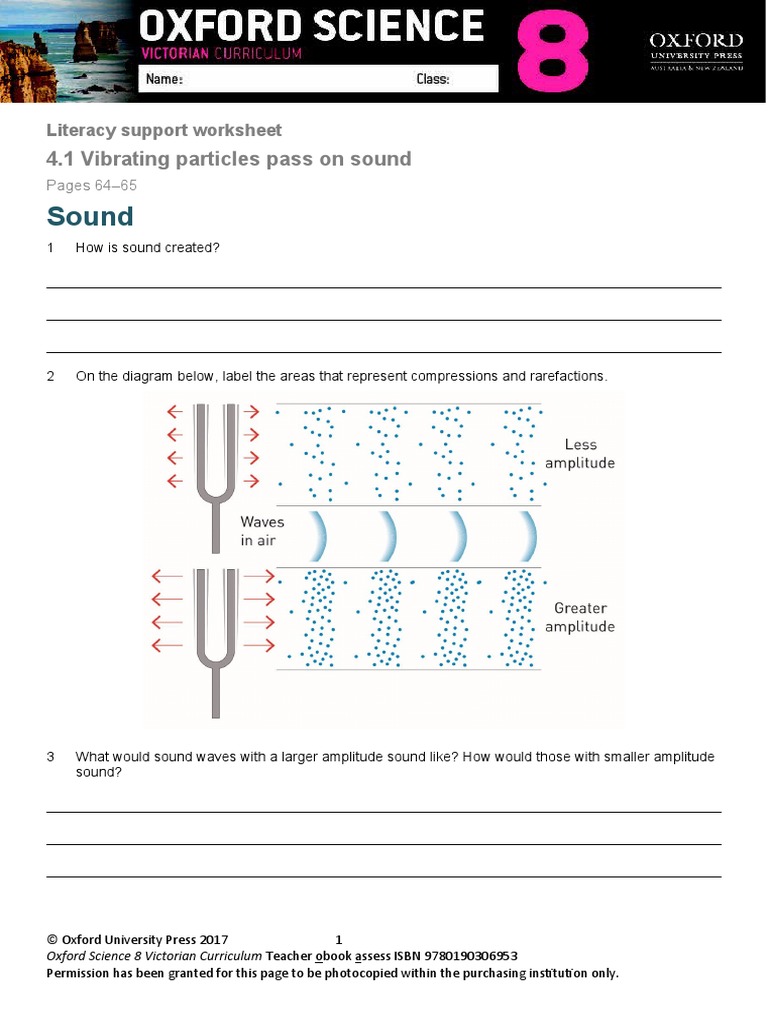 SCI8VIC Chapter 4 Literacy Support Worksheets | PDF | Ear | Light
