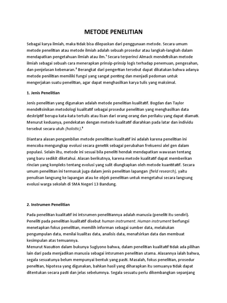 Metode Penelitian Biologi | PDF