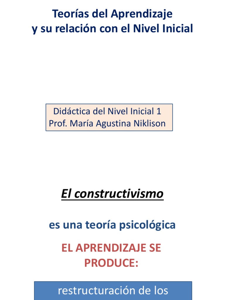 Texto 12 Teorías Del Aprendizaje | PDF | Constructivismo (filosofía de ...