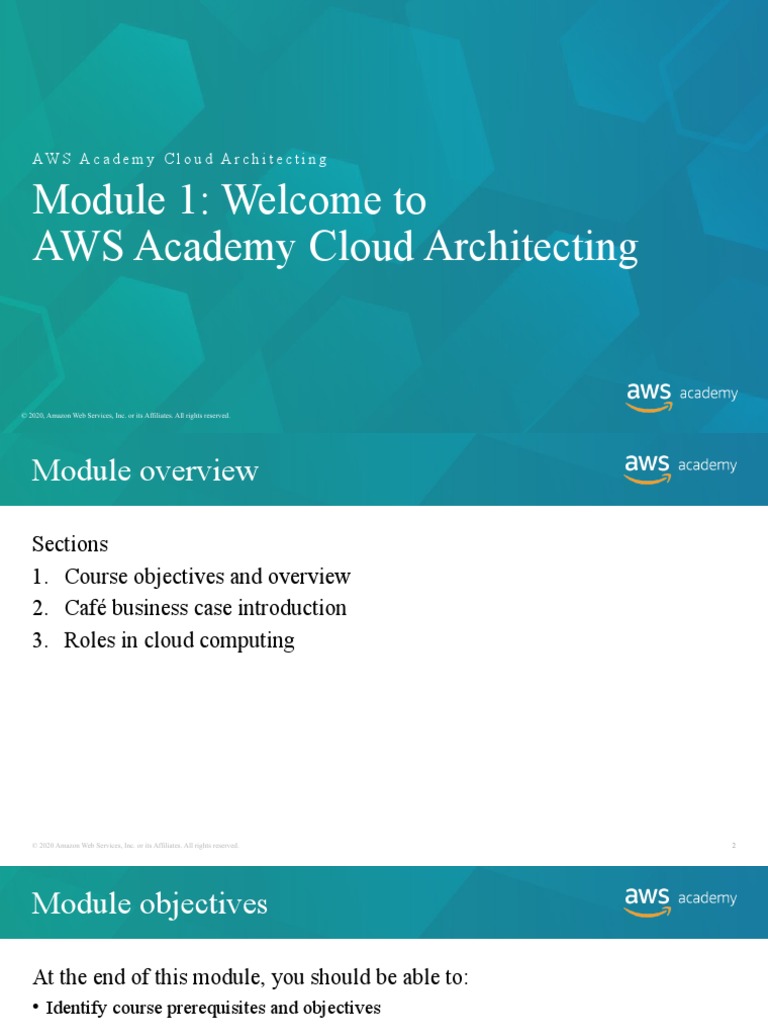 AWS Academy Cloud Architecting Module 1 | PDF | Amazon Web Services ...