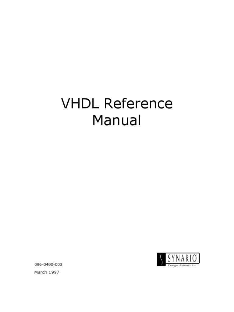VHDL Reference Manual | PDF | Data Type | Vhdl