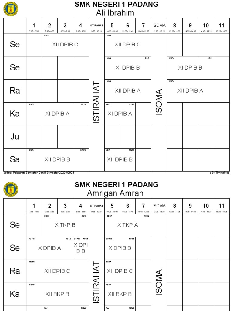 Revisi Jadwal Perguru Terbaru SMT Ganjil 2023-2024 | PDF