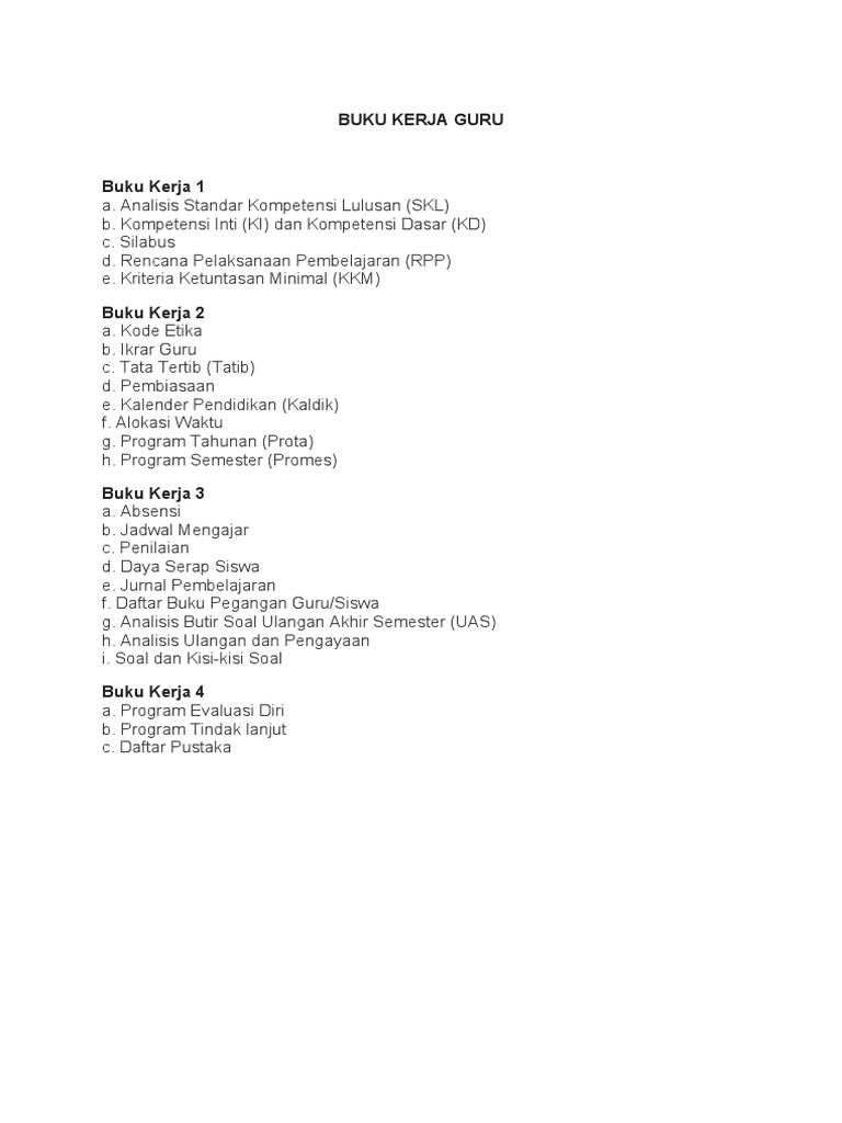 Buku Kerja Guru | PDF