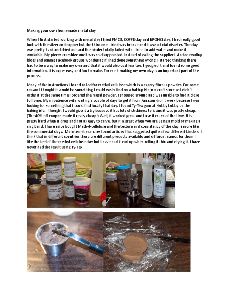 Making Your Own Homemade Metal Clay | PDF