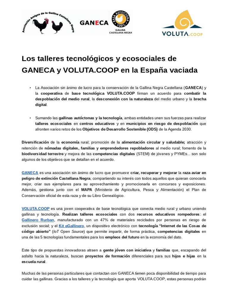 NDP Ganeca Voluta-Coop 20210902 | PDF | Agricultura | Internet de las Cosas
