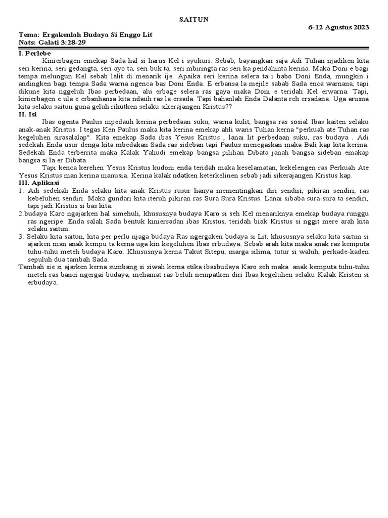 PA Saitun: Memahami Budaya dan Iman | PDF | Ilmu Sosial | Kajian Bahasa ...