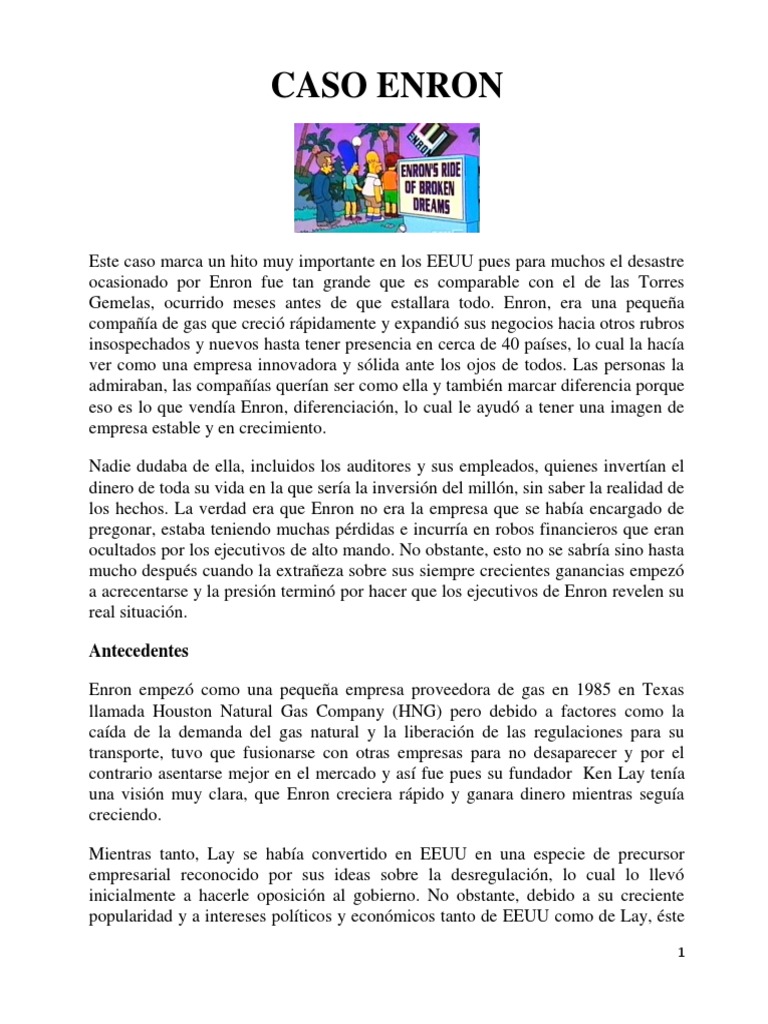 Caso Enron-1 | PDF | Enron | Economias