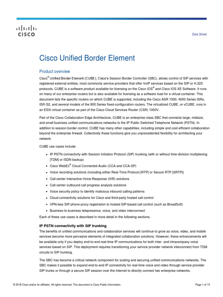 Cisco Unified Router Data Sheet c78 729692 | PDF | Session Initiation ...