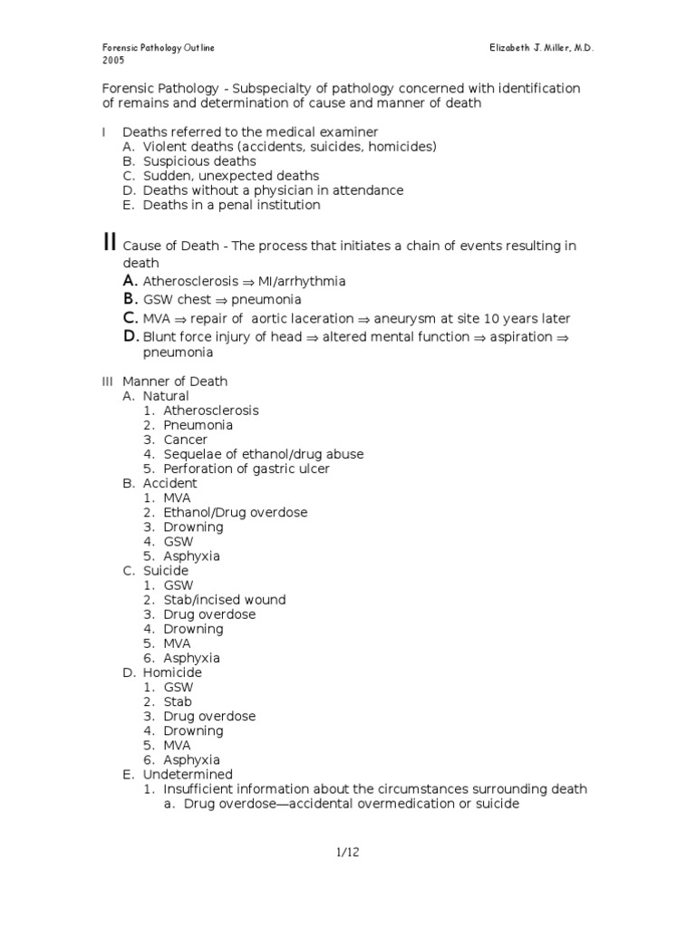 Forensic Pathology Overview and Guidelines | PDF | Injury | Medical ...