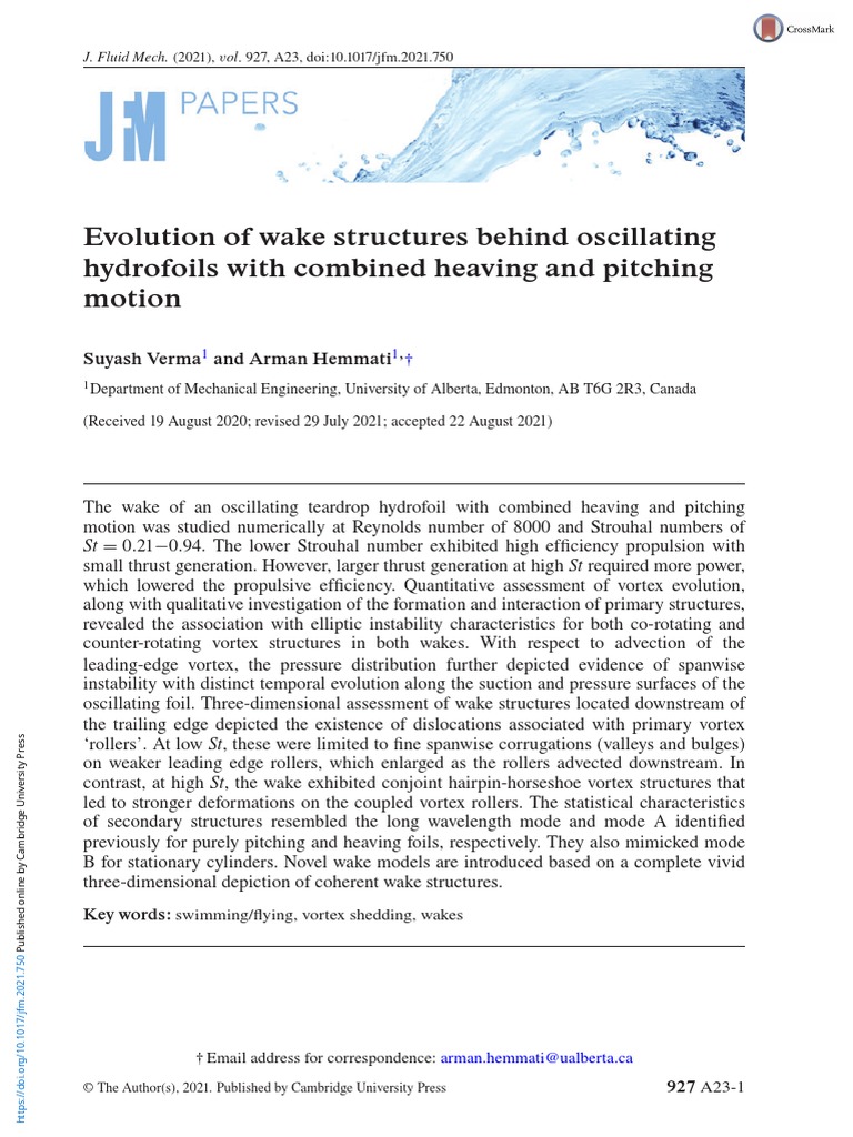 Evolution Of Wake Structures Behind Oscillating Hydrofoils With Combined Heaving And Pitching