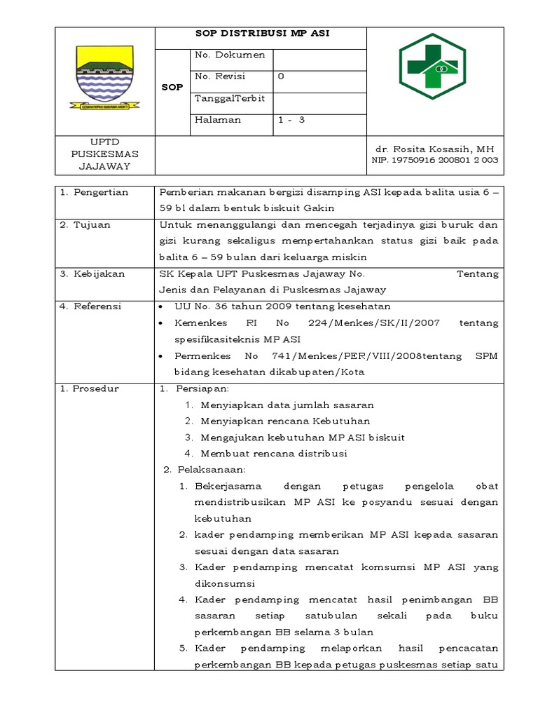Sop Sop Distribusi MP Asi | PDF