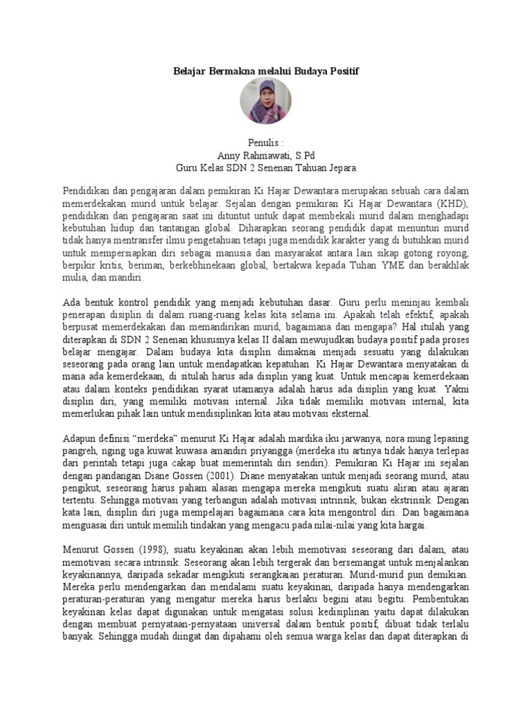 Artikel Belajar Bermakna Anny Rahmawati | PDF