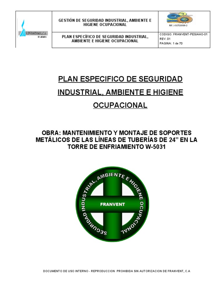 Plan Especifico Siaho Supermetanol, Septiembre 2020 | PDF