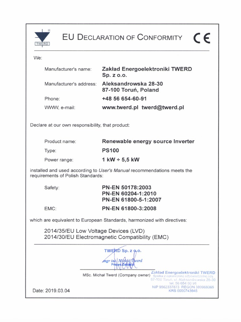 ps100 Declaration Ue en | PDF