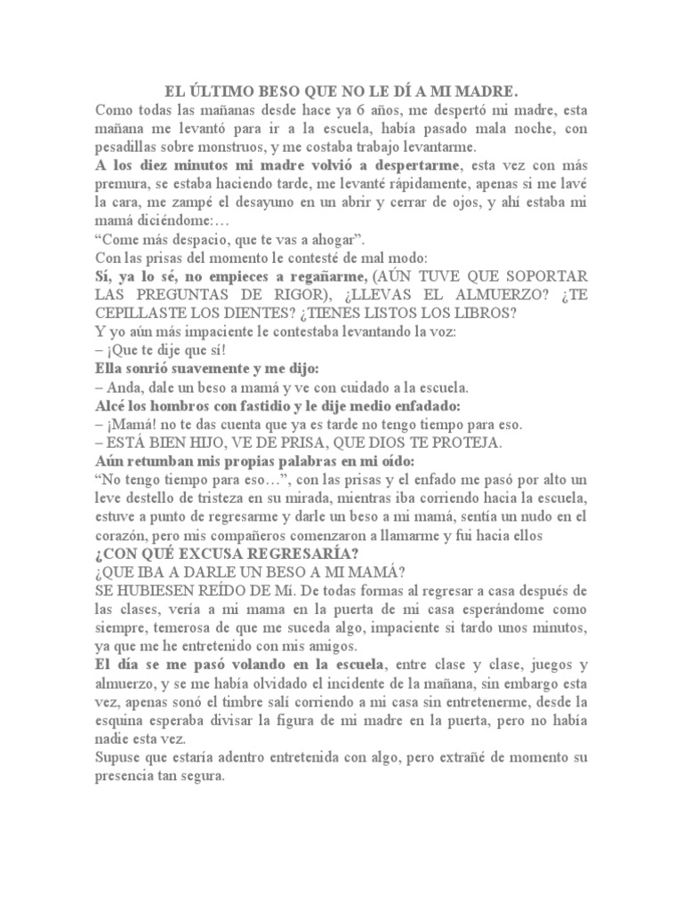 El Ultimo Beso Que No Le Di A Mi Madre | PDF El Ultimo Beso Que No Le Di A Mi Madre | PDF