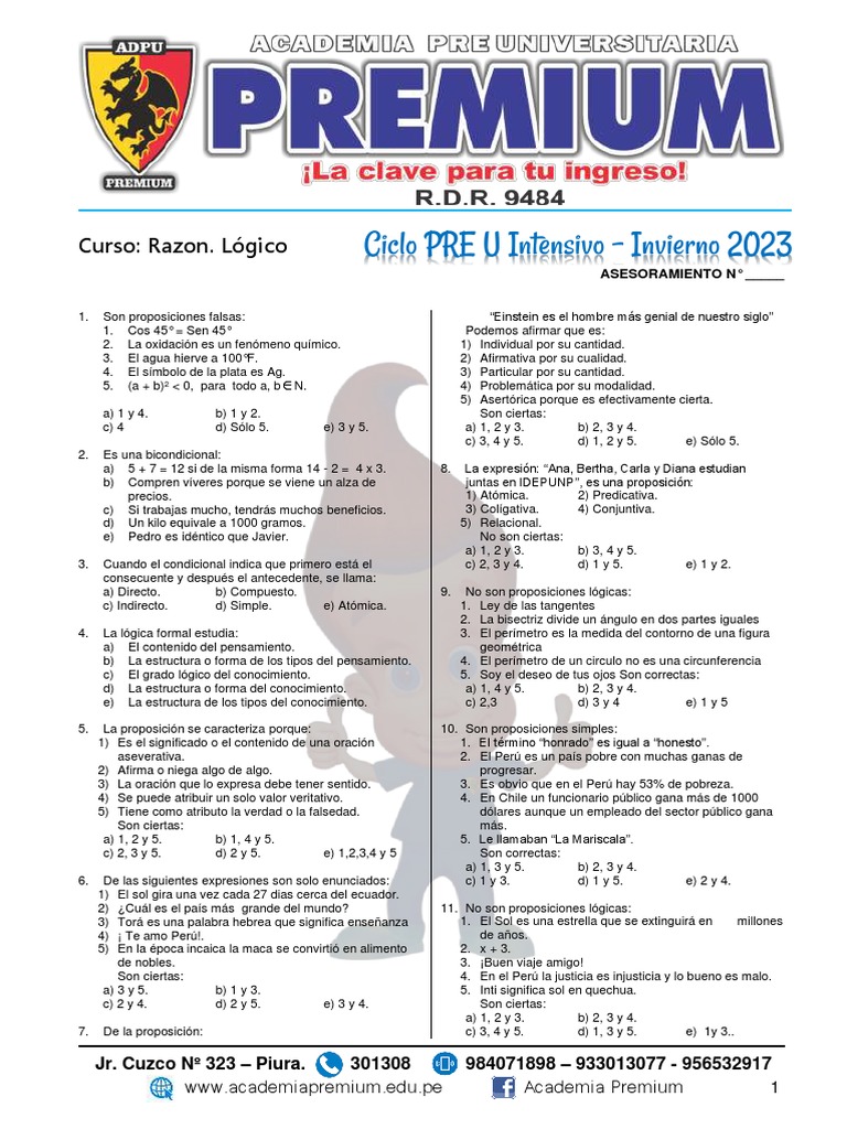 Raz Logico-Preu-Int-Inv23-Ases-01 | PDF