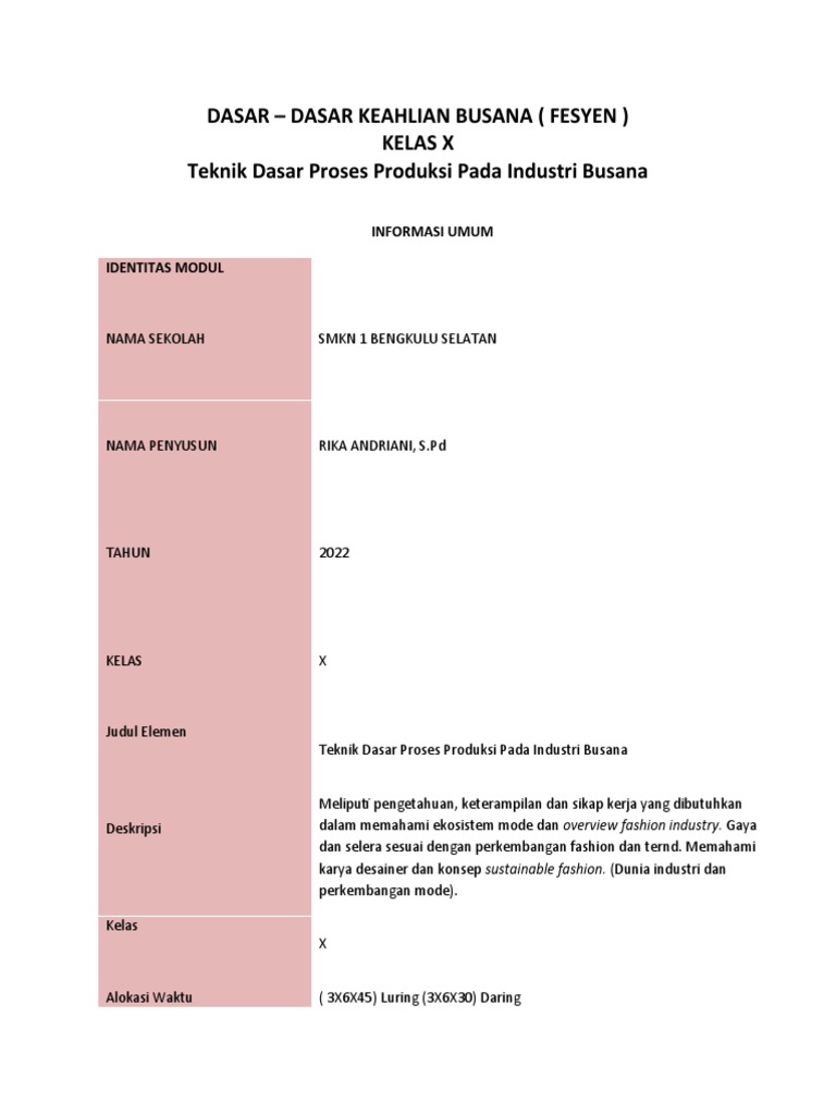 Elemen 4 Teknik Dasar Proses Produksi | PDF