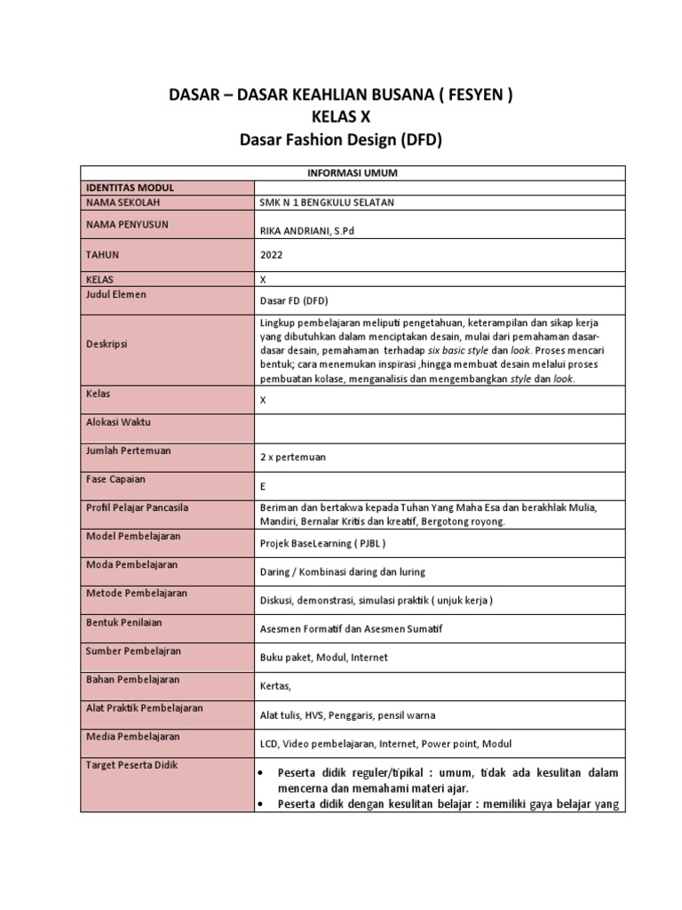 Elemen 5 Dasar Fashion Design | PDF