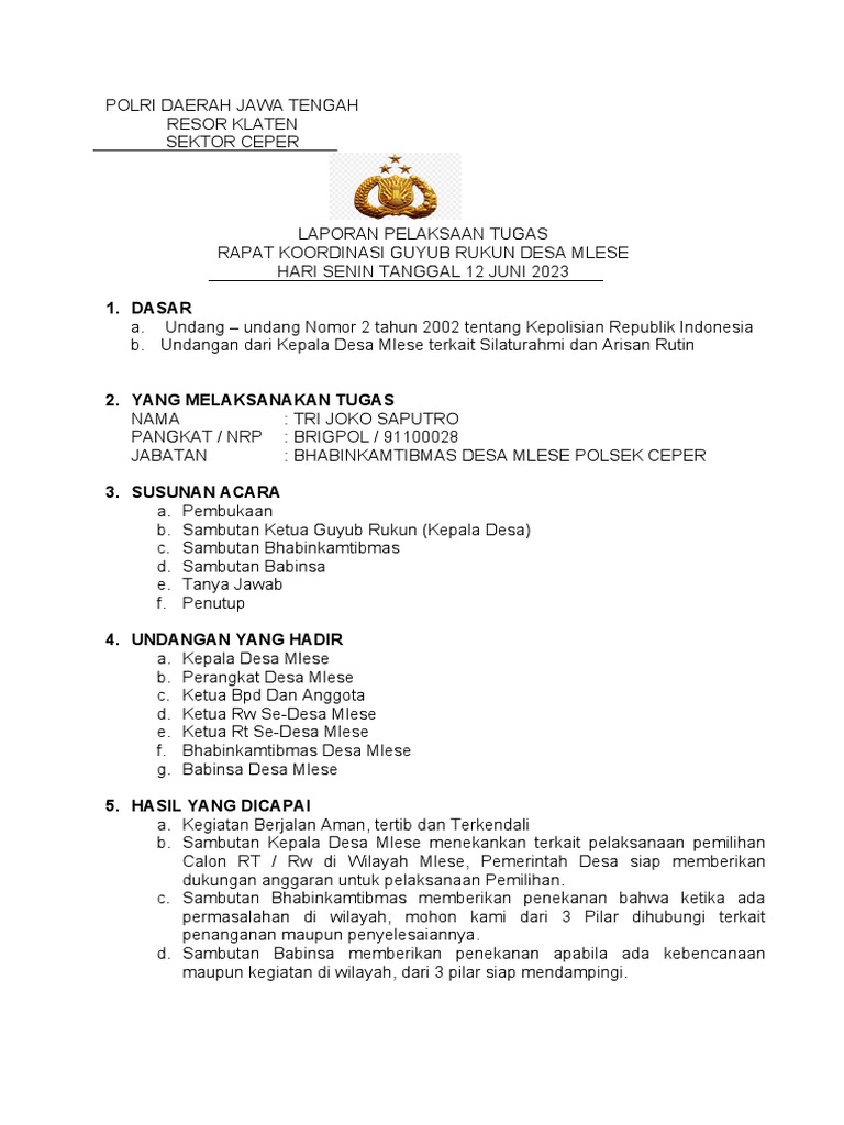 Laporan Pelaksaan Anev | PDF