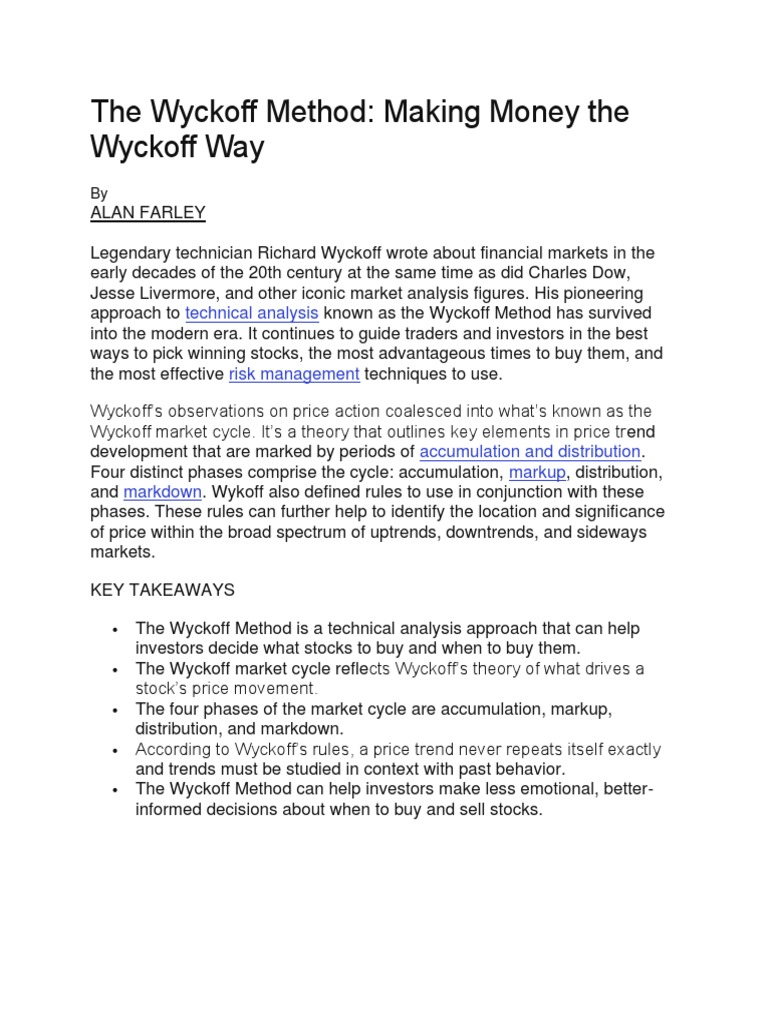 The Wyckoff Method - Making Money The Wyckoff Way | PDF | Technical ...