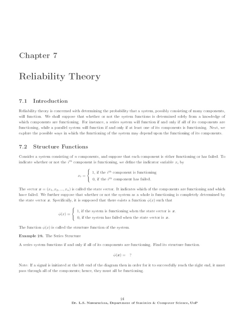 6 - Reliability Theory | PDF | Function (Mathematics) | Random Variable
