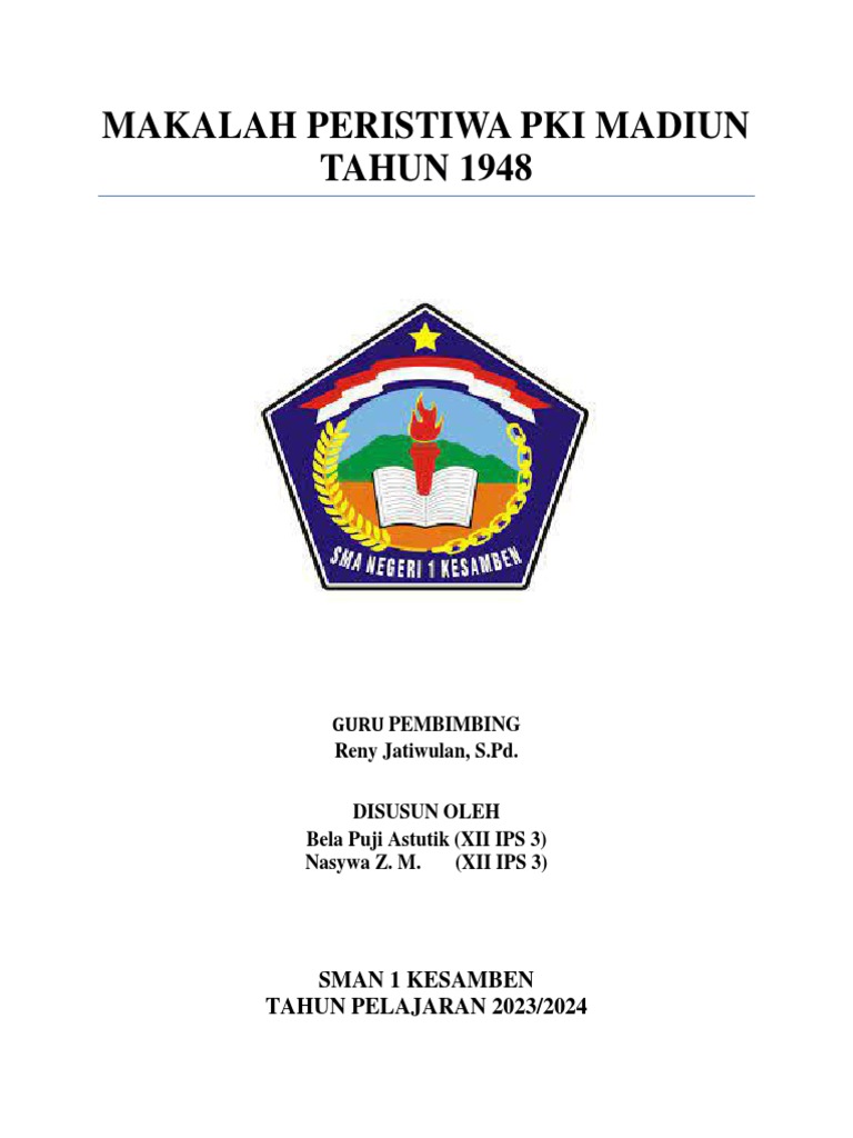 Makalah Pki Madiun 1948 | PDF
