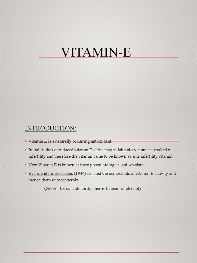 Vitamin E | PDF