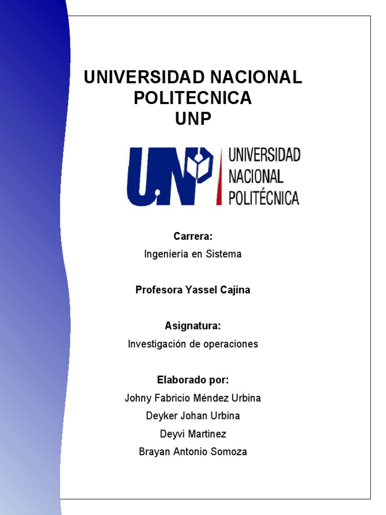 Universidad Nacional Politecnica UNP: Carrera | Descargar gratis PDF ...