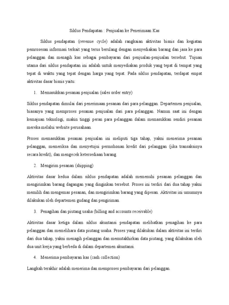 Siklus Pendapatan - Dinda Danela | PDF