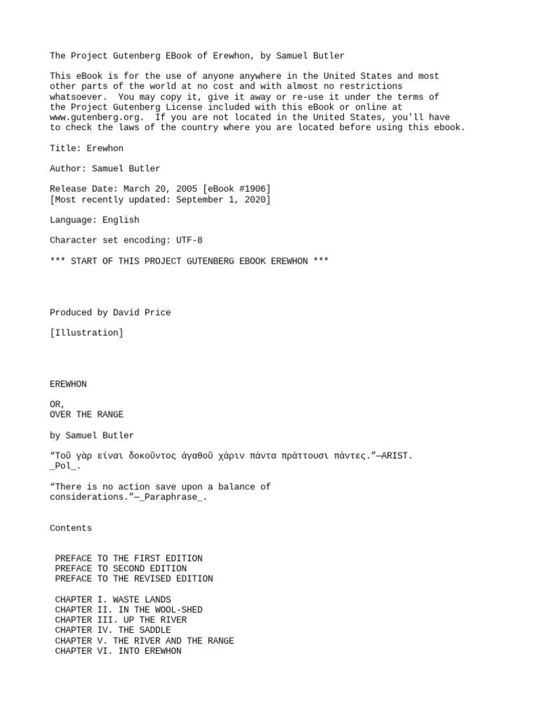 Butler Erewhon | PDF