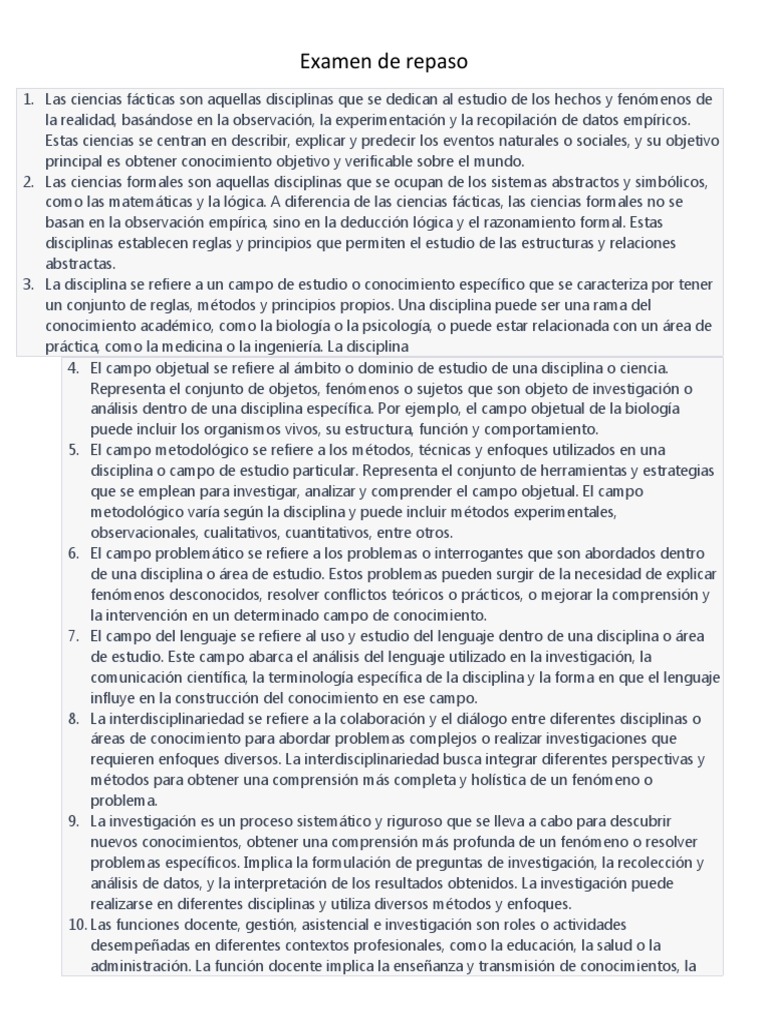 Examen de Repaso MARTES | PDF Examen de Repaso MARTES | PDF