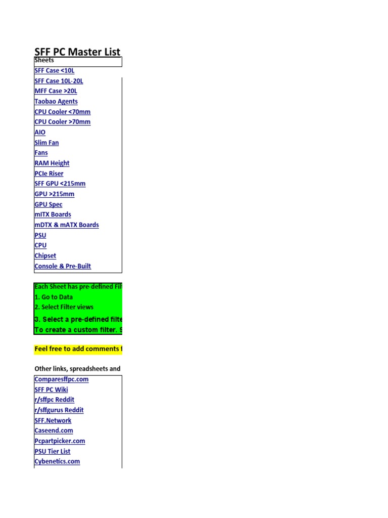 SFF PC Master List | PDF | Graphics Processing Unit | Electrical Engineering