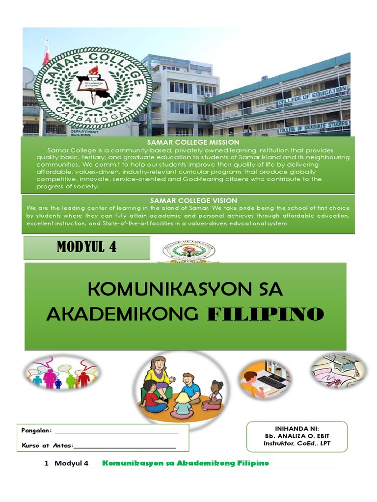 Pinal Komunikasyon A Akademikong Filipino Modyul 4 | PDF