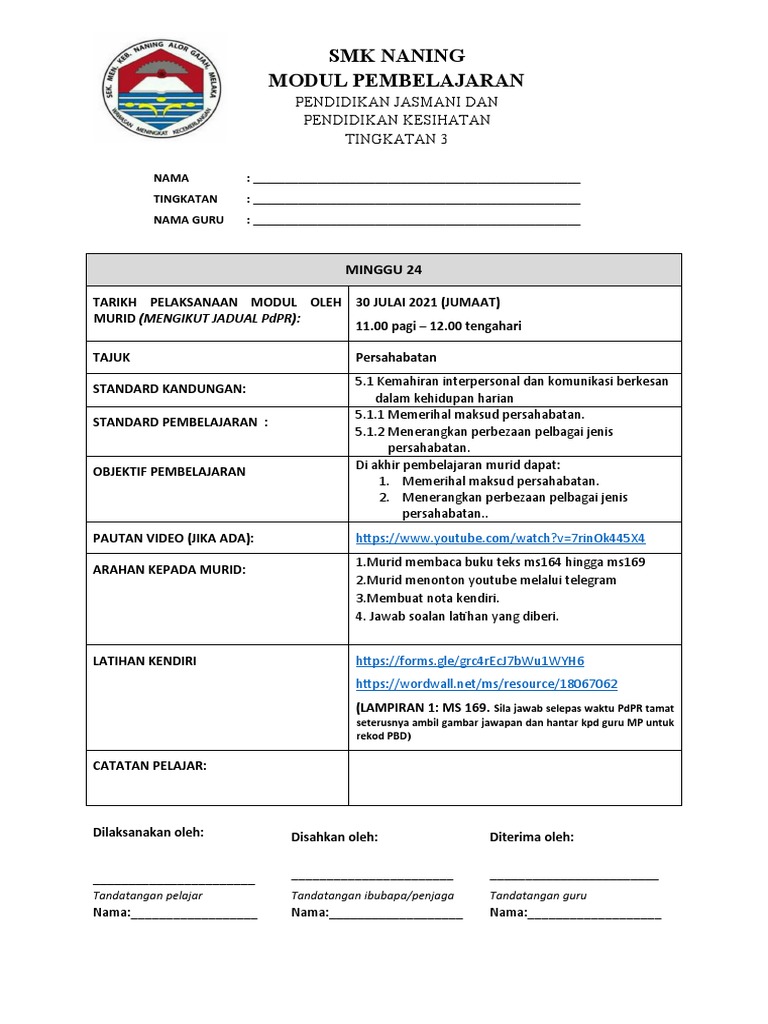 MODUL PJ&PK T3 M24 Hingga M30 | PDF