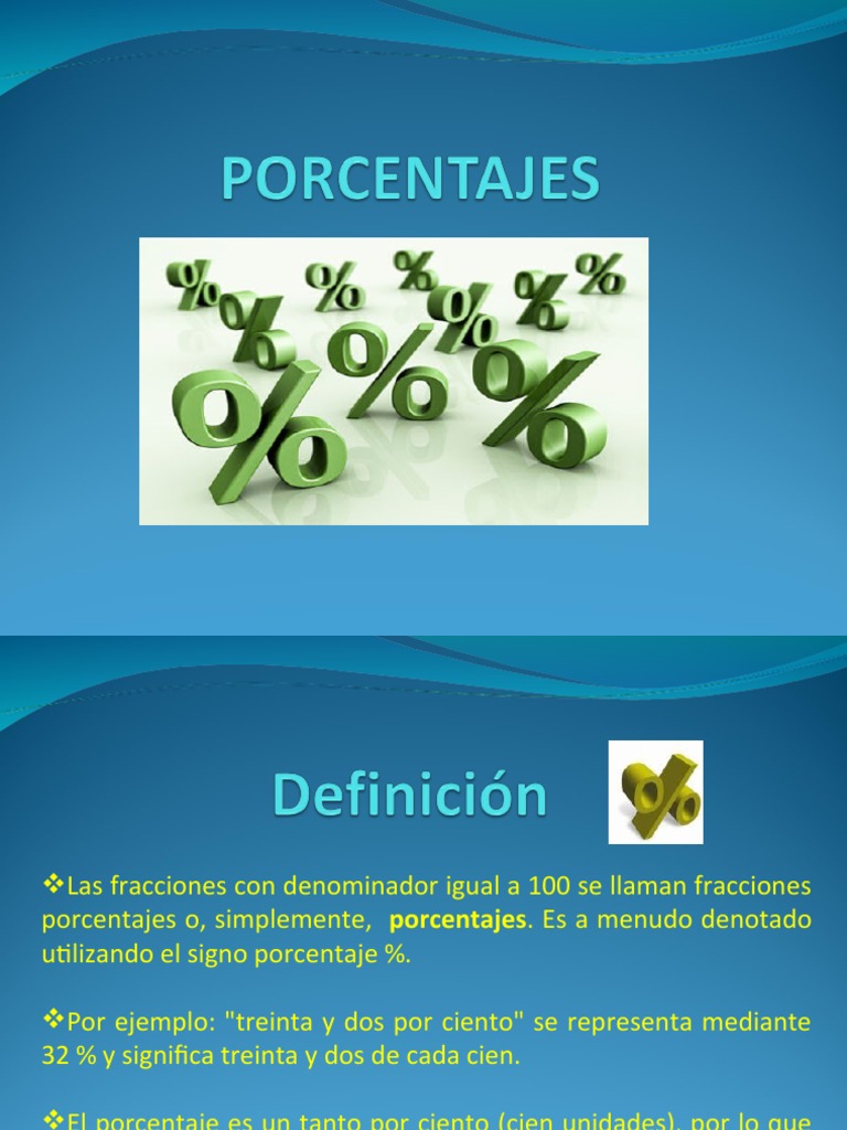 Porcentajes | PDF | Porcentaje | División (Matemáticas)