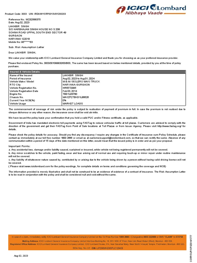 Insurance Policy Details | PDF