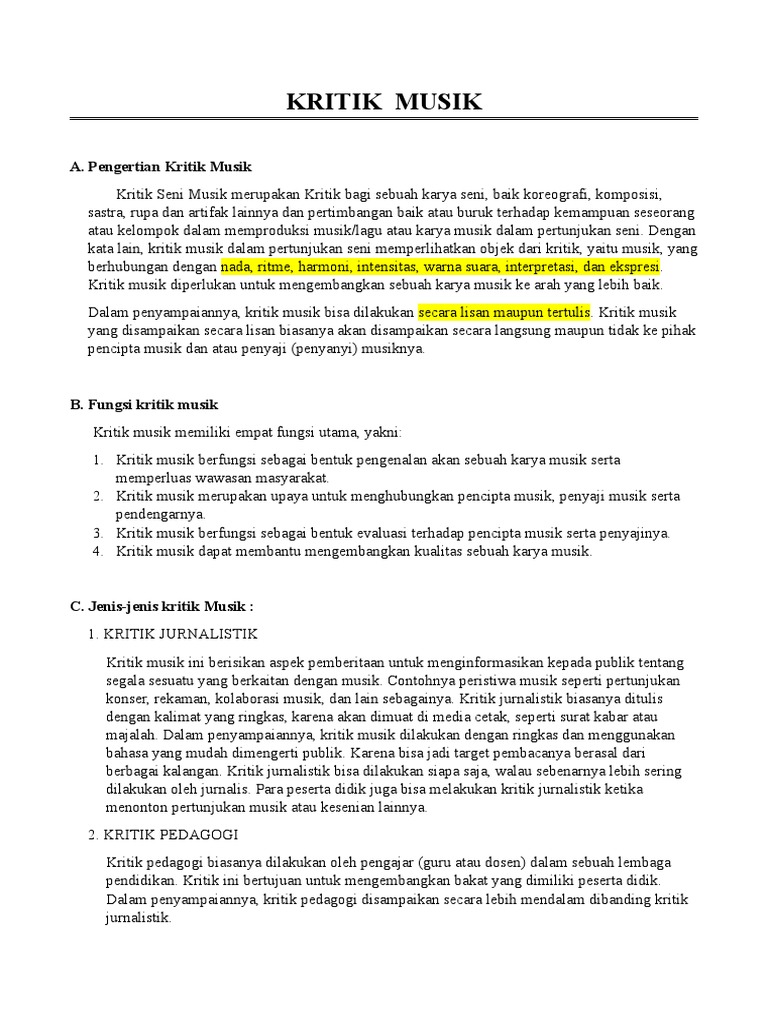 X - Kritik Musik | PDF