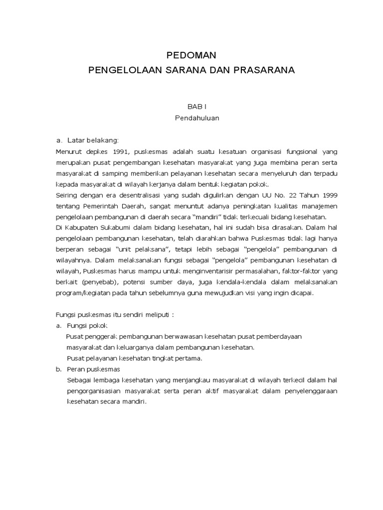 Pedoman Pengelolaan Sarpras | PDF