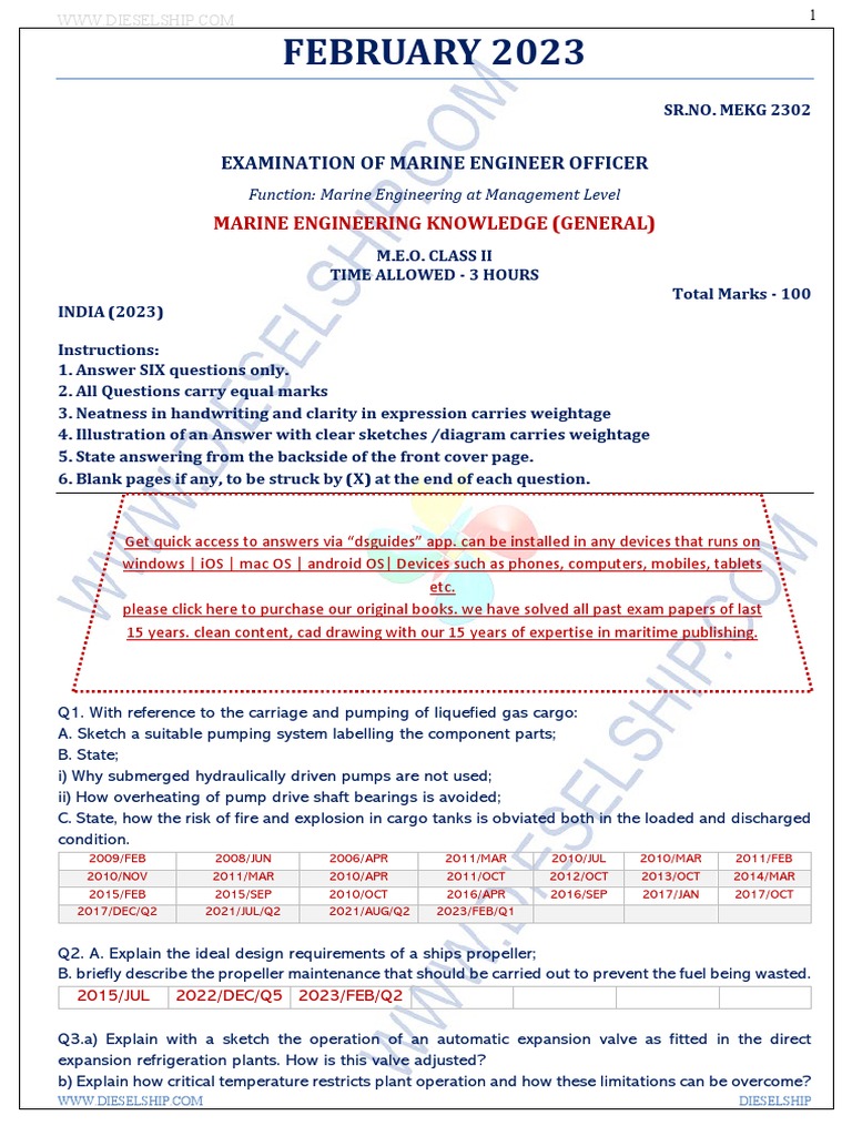 MEO Class II Exam Guide | PDF