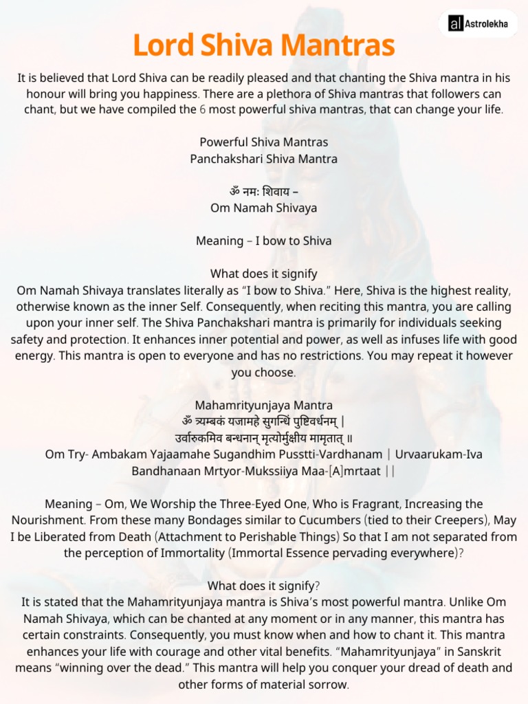 Shivmantras English | PDF | Mantra | Shiva