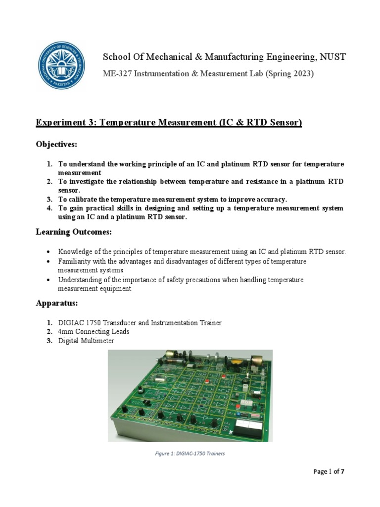 Experiment 3 PDF | PDF | Electrical Resistance And Conductance | Sensor
