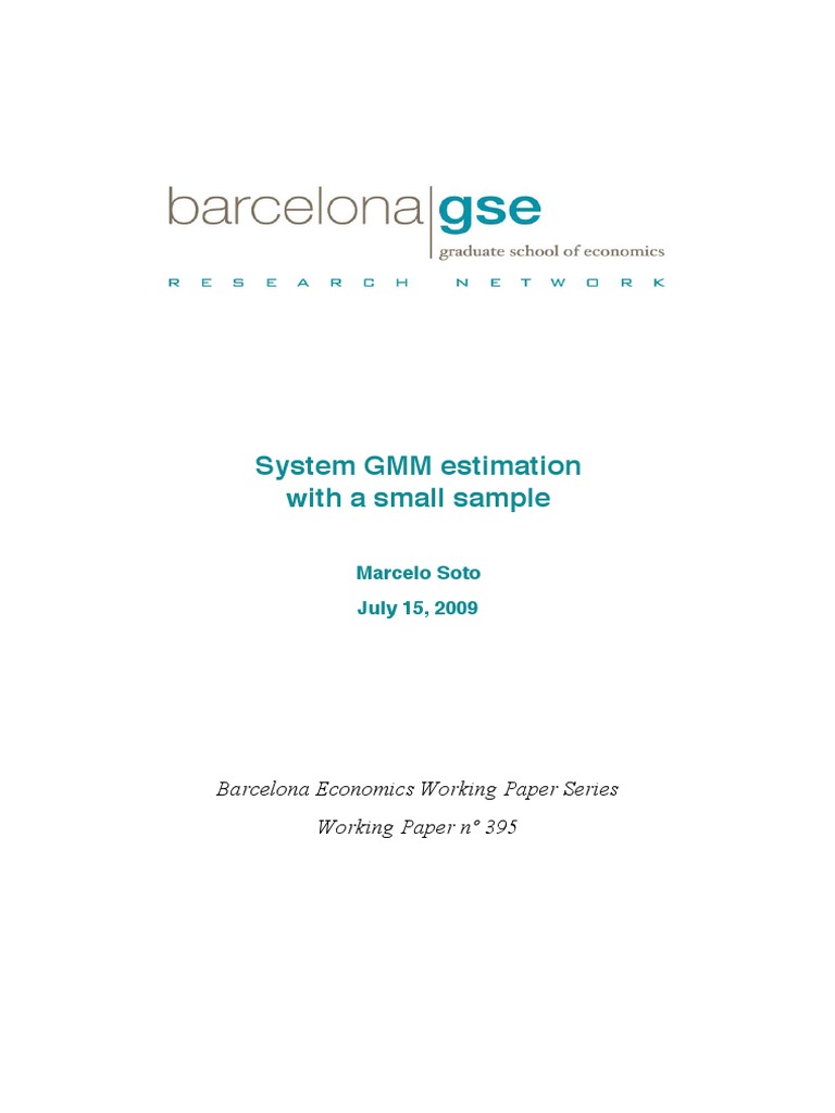 System GMM With Small Sample | Download Free PDF | Econometrics | Estimator System GMM With Small Sample | Download Free PDF | Econometrics | Estimator