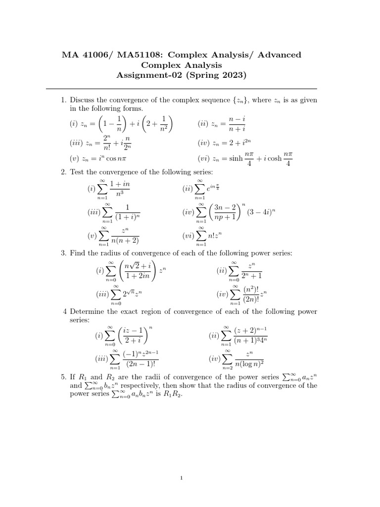 Complex Analysis | PDF | Power Series | Complex Analysis