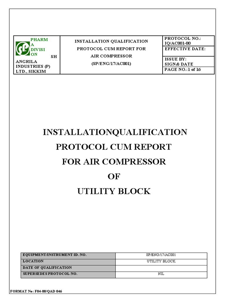IQ Air Compressor | PDF | Verification And Validation | Electric Motor