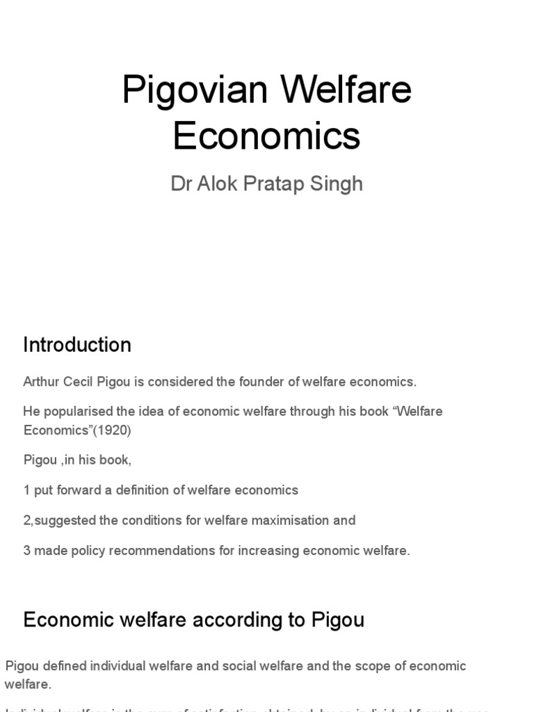 Pigou Welfare Economics | PDF